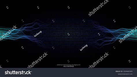 Vector Abstract Technology Background Wavy Neural Stock Vector Royalty Free 2229445503