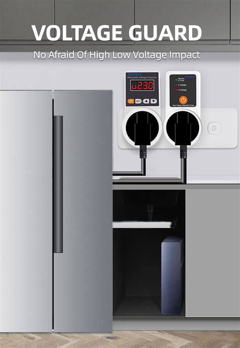 Automatic Voltage Protector Socket AC 220V Adjustable 16A Voltage Safe Refrigerator Protect