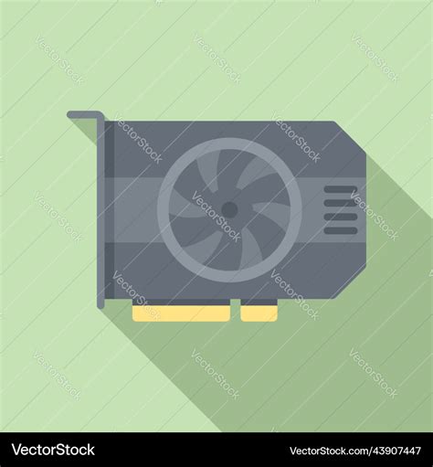 Computer Card Icon Flat Pc Gpu Royalty Free Vector Image