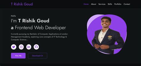 Completed Task 2 My Own Portfolio Website Rishik Goud Talla Posted On The Topic Linkedin