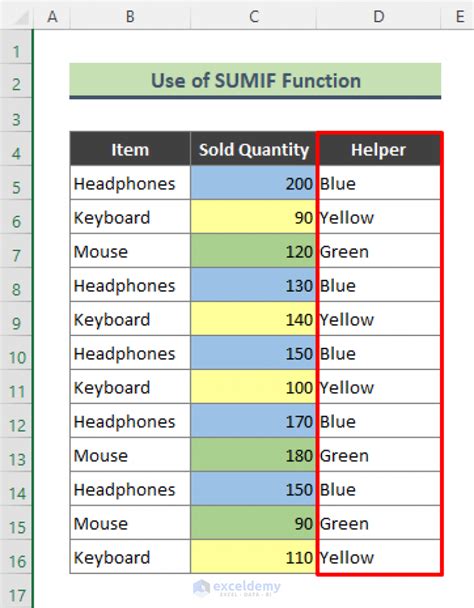 How To Sum Columns By Color In Excel 6 Easy Methods Exceldemy