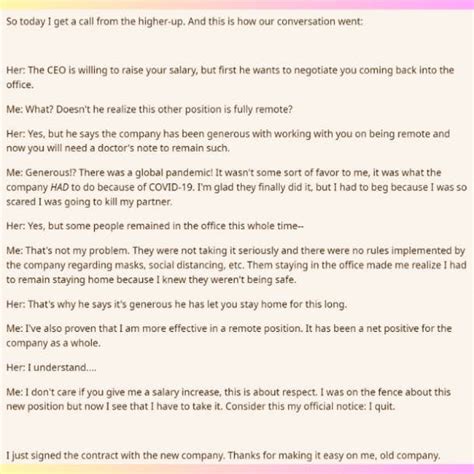 Woman Quits On The Spot After Ceo Demands She Return To The Office And Stop Working Remotely