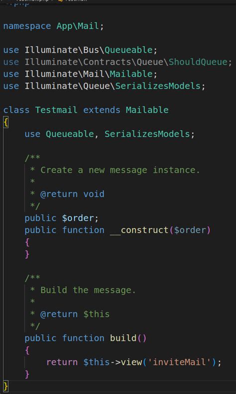 Undefined Variable Exception When I Added Variable To Mail Construct