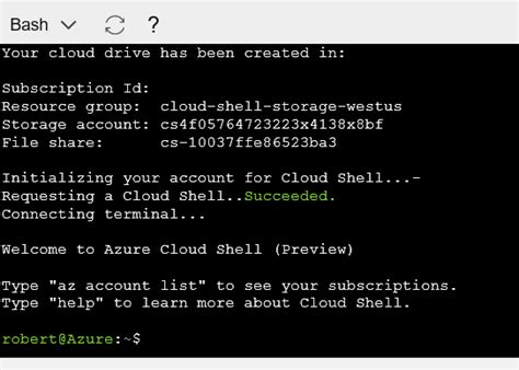 How To Start With Azure Cloud Shell The Beginning Azure Acs Shell Storage Robert Smit Mvp Blog