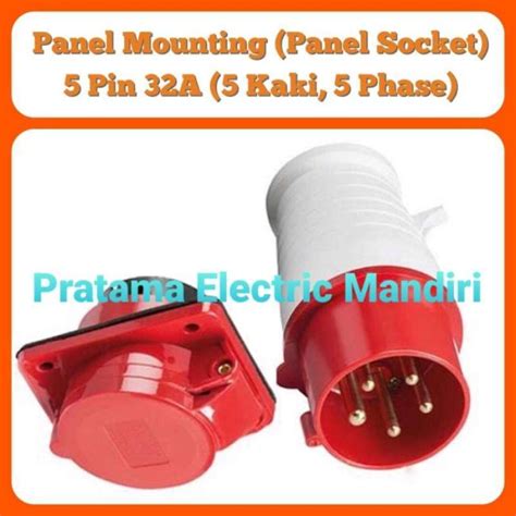Promo Plug And Panel Mounting Socket 5 Pole 5 Pin 5p 32a Male Female