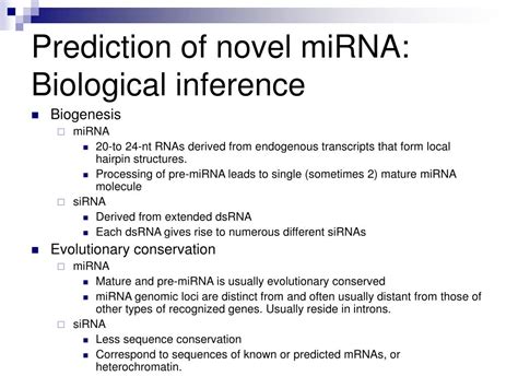 Ppt Computational Prediction Of Mirnas And Their Targets Overview Of Tools And Biological