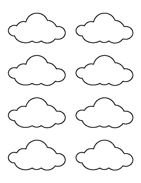 Printable Small Cloud Template Molde De Nuvem Molde Nuvens Molde De