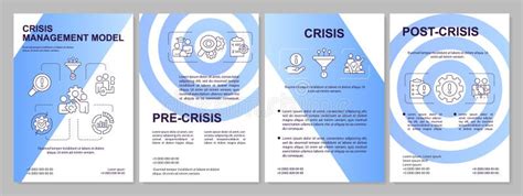 Crisis Communication Blue Brochure Template Stock Vector Illustration Of Banner Editable