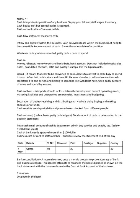Week 10 Accounting Lec Lecture Notes 10 Nzias 7 Cash Is Important Operation Of Any