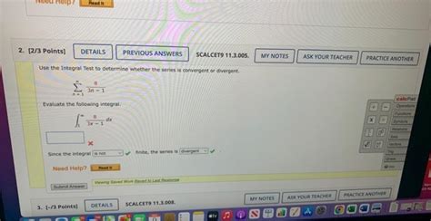 [solved] use the integral test to determine whether the se
