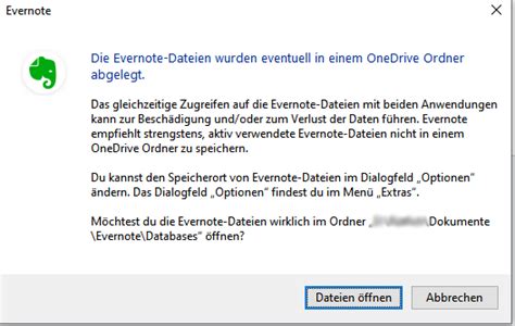 Evernote Data In Onedrive Folder Error Evernote For Windows Issues Versions 6251 And Under