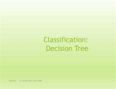 Data Mining Technique Decision Tree Ppt