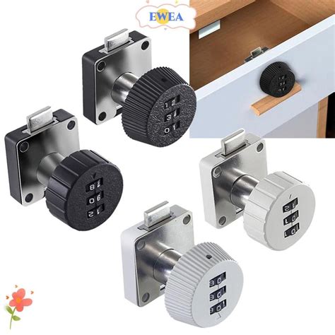 Ewea Drawer Code Lock Black Color Zinc Alloy Durable Password