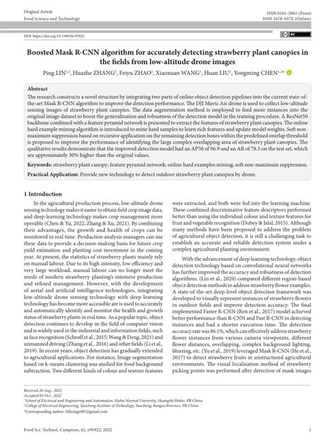 Pdf Boosted Mask R Cnn Algorithm For Accurately Detecting Strawberry