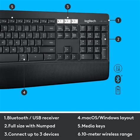Logitech Mk850 Multi Device Wireless Keyboard And Mouse Lap Tec