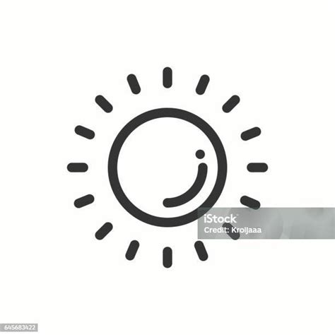 태양 선 간단한 아이콘입니다 날씨 기호입니다 기상학입니다 예측된 디자인 요소입니다 모바일 응용 프로그램 웹 및 위젯 템플릿입니다 벡터 스타일 선형 아이콘입니다 고립 된