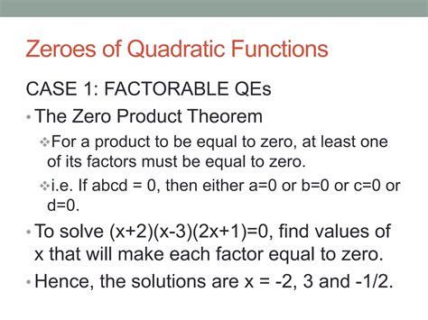 Algebra Lesson 42 Zeroes Of Quadratic Functions Ppt