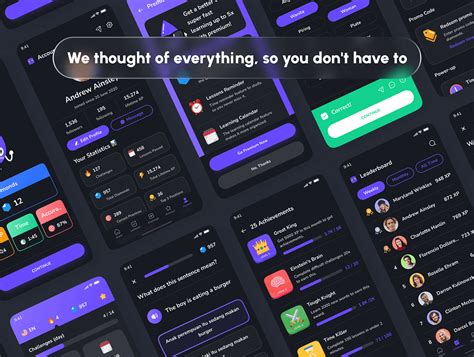 elingo language learning app ui kit on behance behance