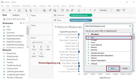 Tableau Filters On Measures