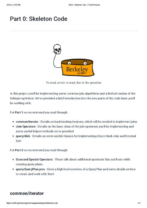 Part Skeleton Code CS Projects Part Skeleton Code To Read Or Not To Read That Is