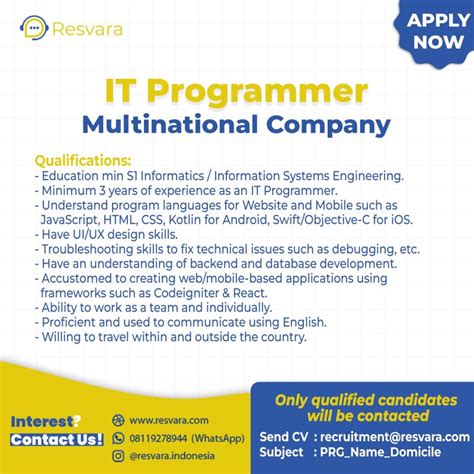 Exsky Pramudya Chairunnisya On Linkedin Hiring Itprogrammer Programmer It Jakarta