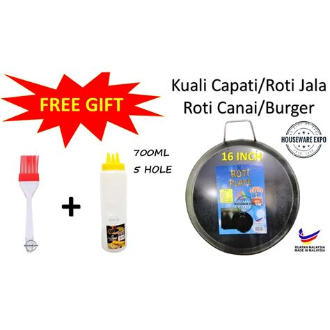 FREE GIFT Kuali Capati Hitam Kuali Rata Leper Hot Plate Pan Kuali Roti Jala Roti Canai
