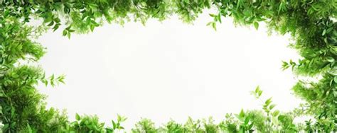 Frame Made Of Grass Around The Edges On A White Background Premium Ai