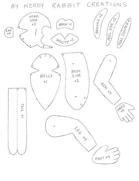 Monkey Plushie Pattern By Nerdyrabbitcreations On Deviantart