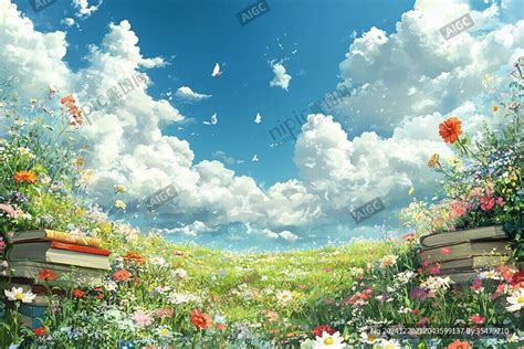 Ai创作图仰望鲜花蓝天白云 仰望蓝天白云鲜花 蓝天白云花丛 蓝天白云鲜花油画 校园朗读背景 唯美梦幻花田场景 蓝天白云森林花海 蓝天白云鲜花草地 唯美花田场景 宽屏风景画 唯美诗意自然风景漫画