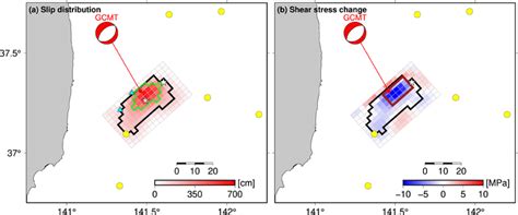 Result Of The Slip Inversion A Slip Distribution Colored Tiles