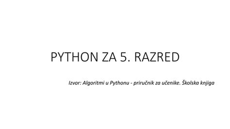 Python Za 5 Razred Pptx