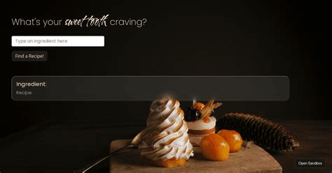 Dessert App Forked Codesandbox