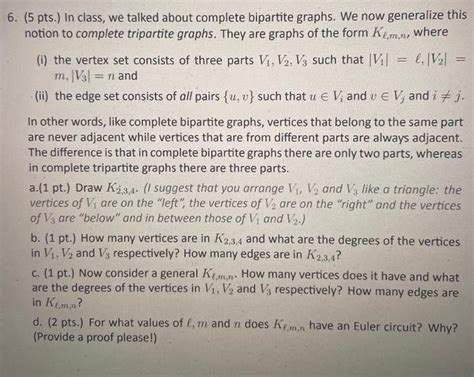 Solved 6 5 Pts In Class We Talked About Complete