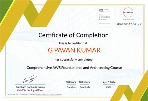 Gpavan Kumar On Linkedin Aws Cloudcomputing Certification Ethnus