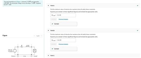 Solved The Load Impedance In Figure 1 Absorbs 2 5 Kw And