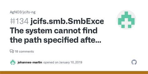 Jcifssmbsmbexception The System Cannot Find The Path Specified After