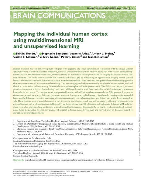 pdf mapping the individual human cortex using multidimensional mri