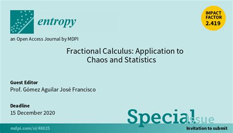 New Special Issue Fractional Calculus Application To Chaos And Statistics