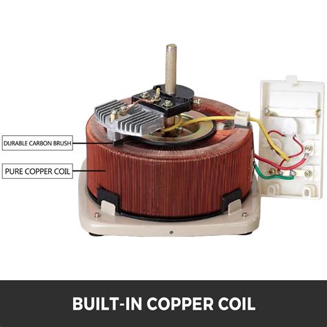 VEVOR KVA Variable Output Transformer V AC W Copper Coil Variac Toroidal Core Variable