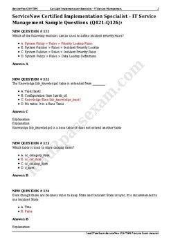 Lead PassExam ServiceNow CIS ITSM Practice Exam Material By Lak Pop