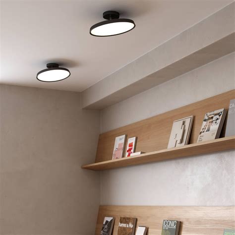 Led Semi Flush Ceiling Light Kaito Pro Cm Black Spacing Lights Ie