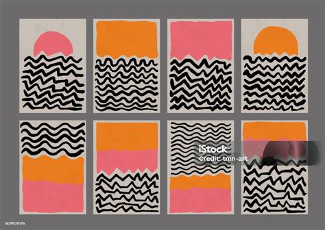 멋진 미드 센추리 모던 포스터 보헤미안 스타일의 배경 노르딕 아트 벡터 디자인 바우하우스 추상 기하학적 작품 디자인 요소에 대한