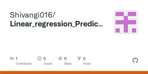 Github Shivangi016linearregressionpredictmodel