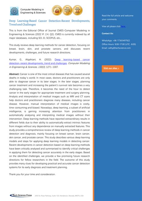 Pdf Featured Article Deep Learning Based Cancer Detection Recent Developments Trend And