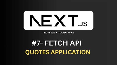 Using Fetch Api Building Quotation App Youtube