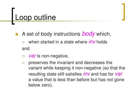 ppt loop variant and invariant powerpoint presentation free download