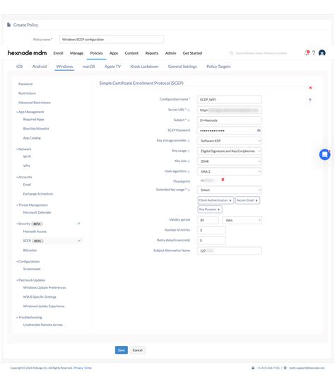 Configure Scep On Windows Devices Hexnode Help Center