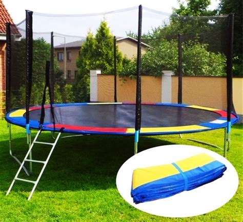 Детский Батут для Прыжков JustFun с Защитной Сеткой и Лесенкой 374 См ...