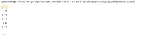 Solved Use The Linear Regression Feature On A Graphing