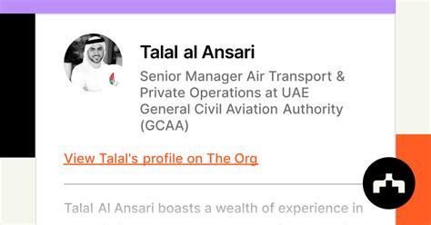 Talal Al Ansari Senior Manager Air Transport And Private Operations At Uae General Civil